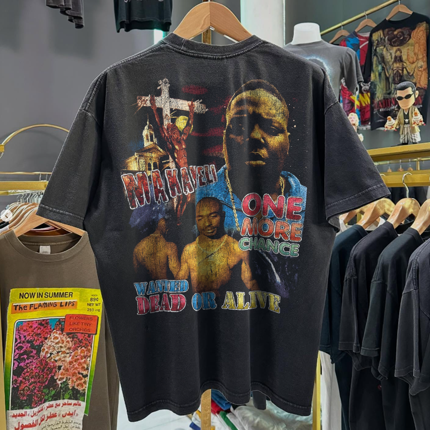 90s Thug Poetry Forever - B.I.G & 2Pac Memorial Rare Washed Black Rap ...