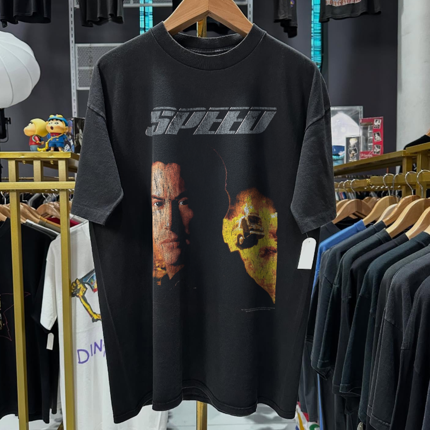 90s Speed Movie Promo Rare Washed Black T-Shirt – Strike Anywhere Vintage