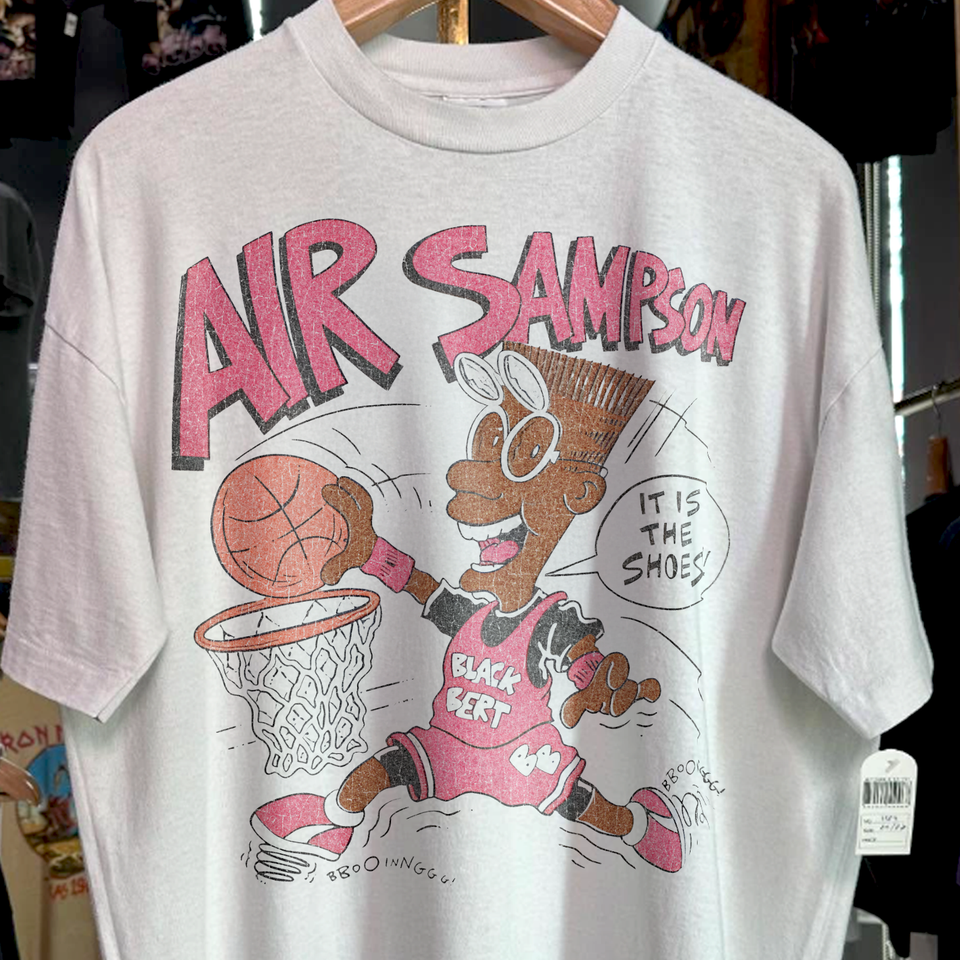 90s Air Sampson 'Black Bert' Rare Washed White T-Shirt – Strike ...