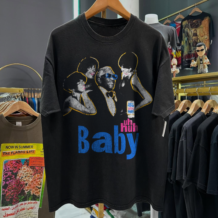 90s Ray Charles 'Uh Huh Baby' Pepsico Rare Washed Black T-Shirt ...