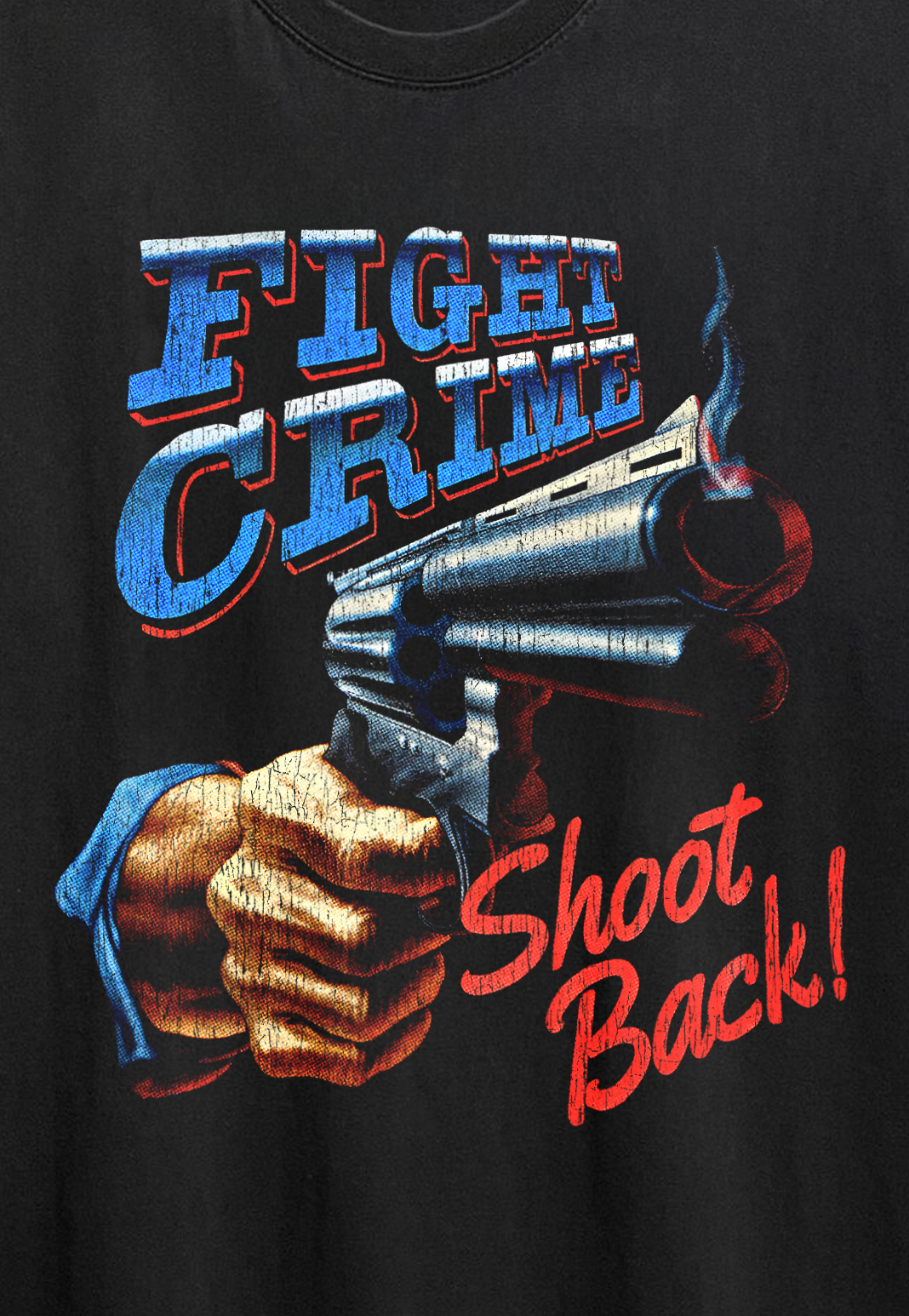 94 Fight Crime Shoot Back Washed Black Tee – Strike Anywhere Vintage