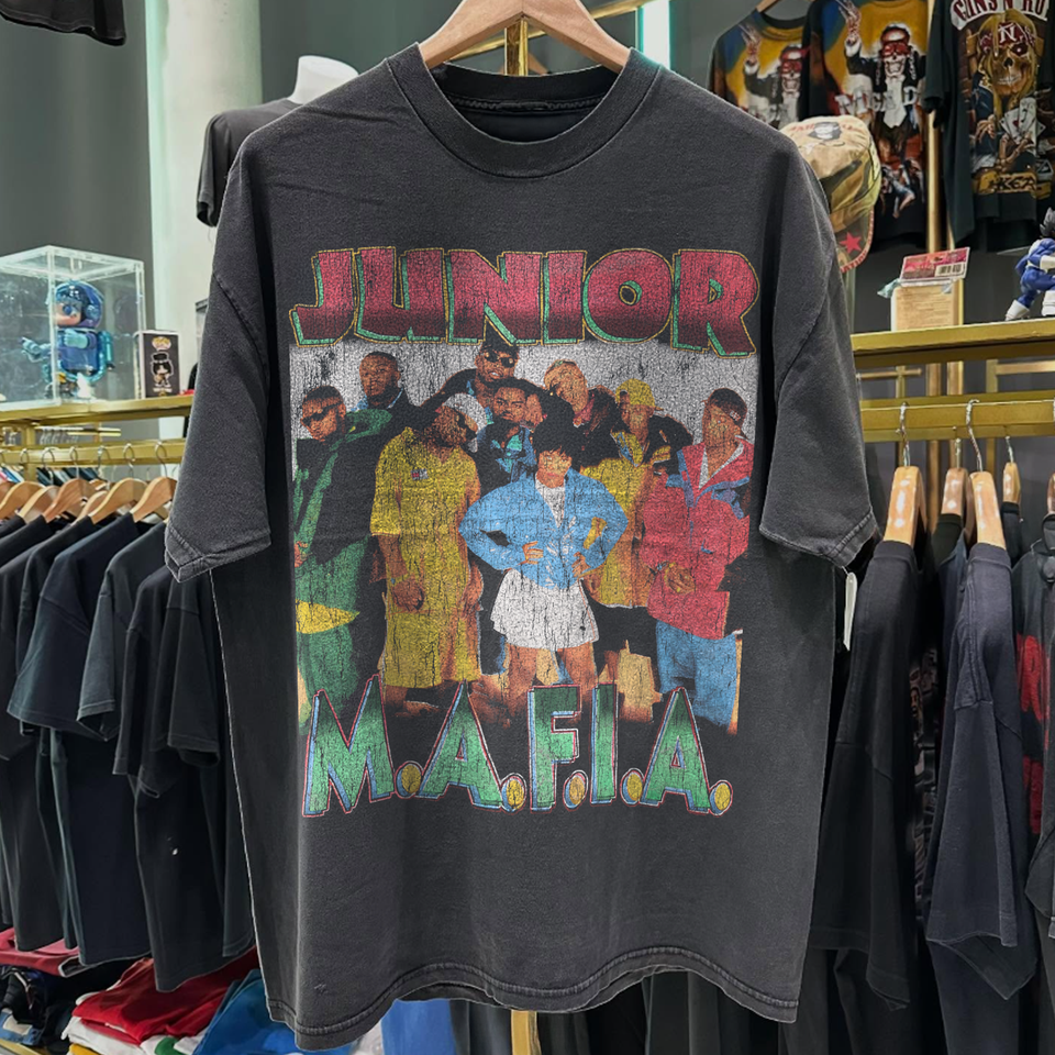 90S Junior Mafia 'Get Money' Rare Washed Black Rap-Tee – Strike ...