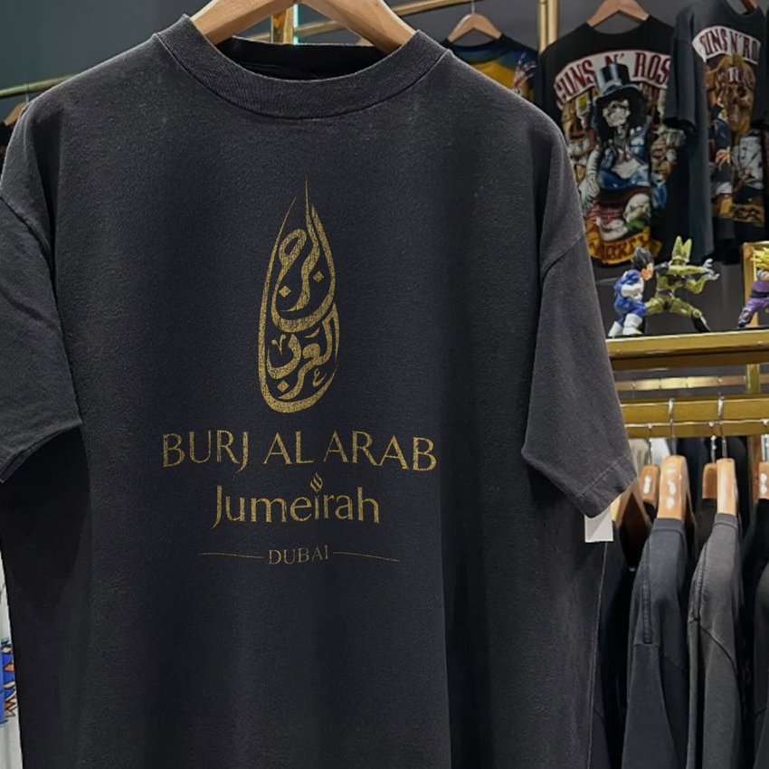 1999 Burj Al Arab Hotel Dubai Rare Washed Black T-Shirt – Strike ...
