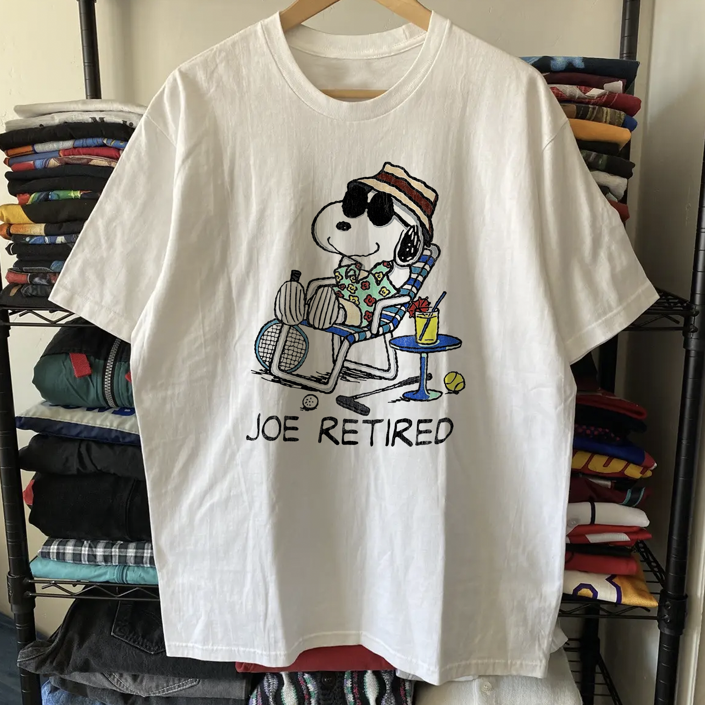 Rare Snoopy Joe Retired Washed White Tee – Strike Anywhere Vintage