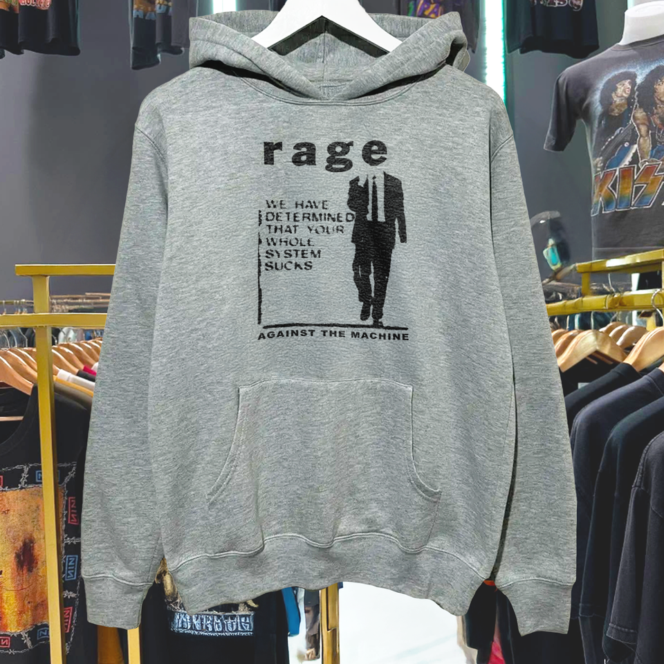 RATM 'YOUR WHOLE SYSTEM SUCKS' 90S INSPIRED RARE GREY MARLE HOODIE ...