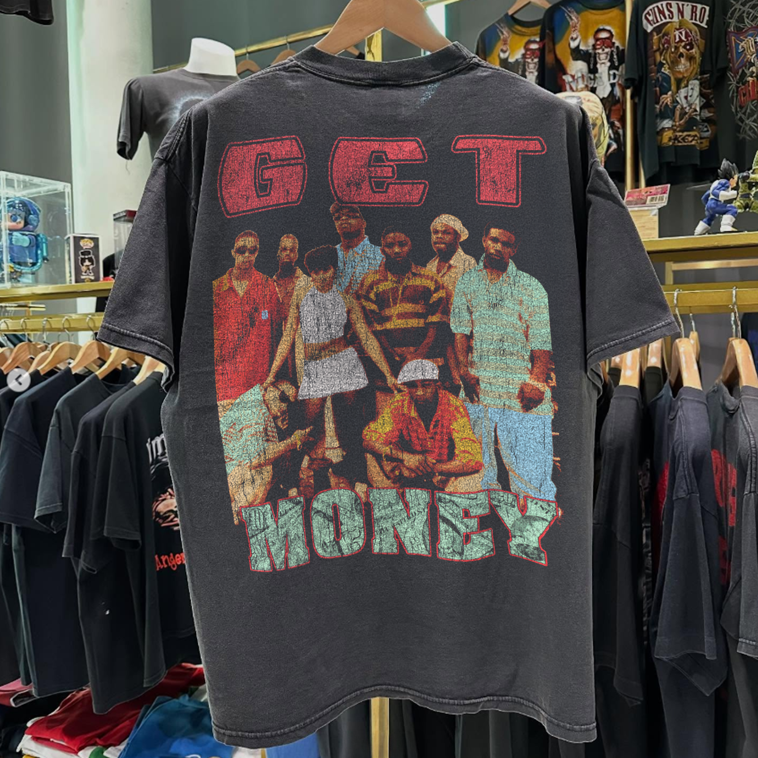90S Junior Mafia 'Get Money' Rare Washed Black Rap-Tee – Strike ...