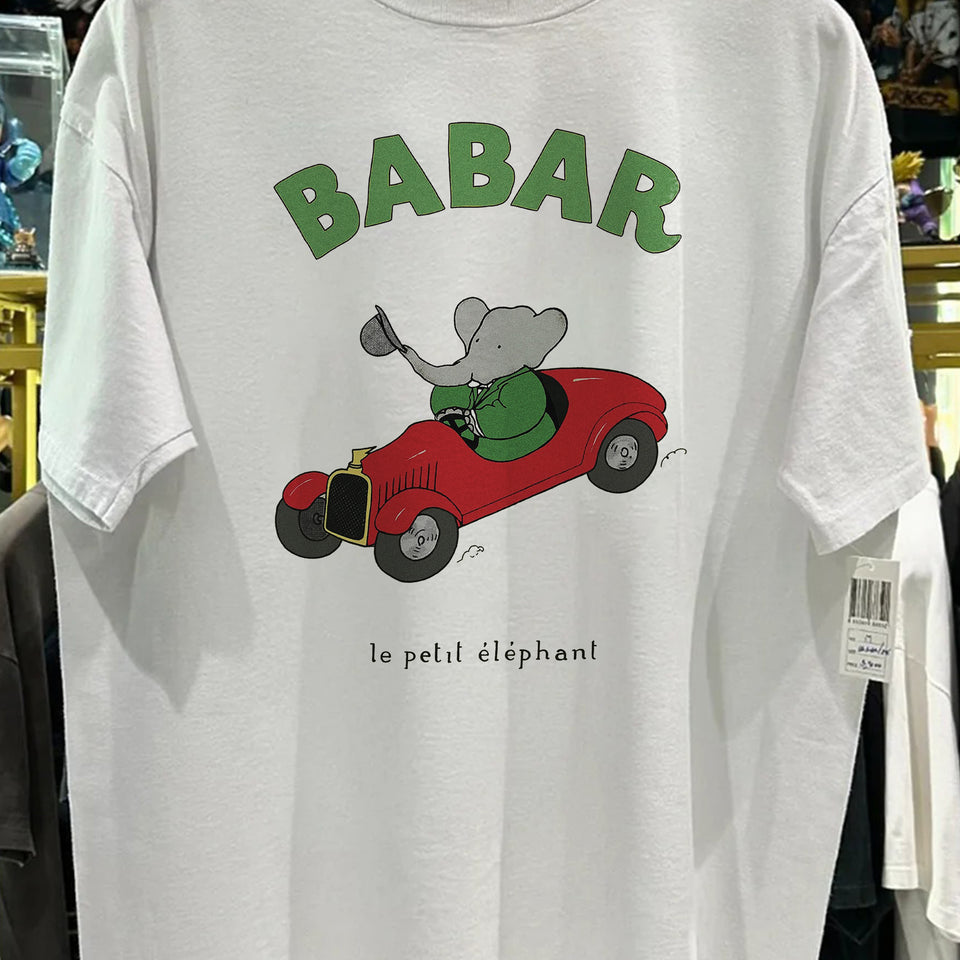Babar The Elephant Washed White Tee – Strike Anywhere Vintage