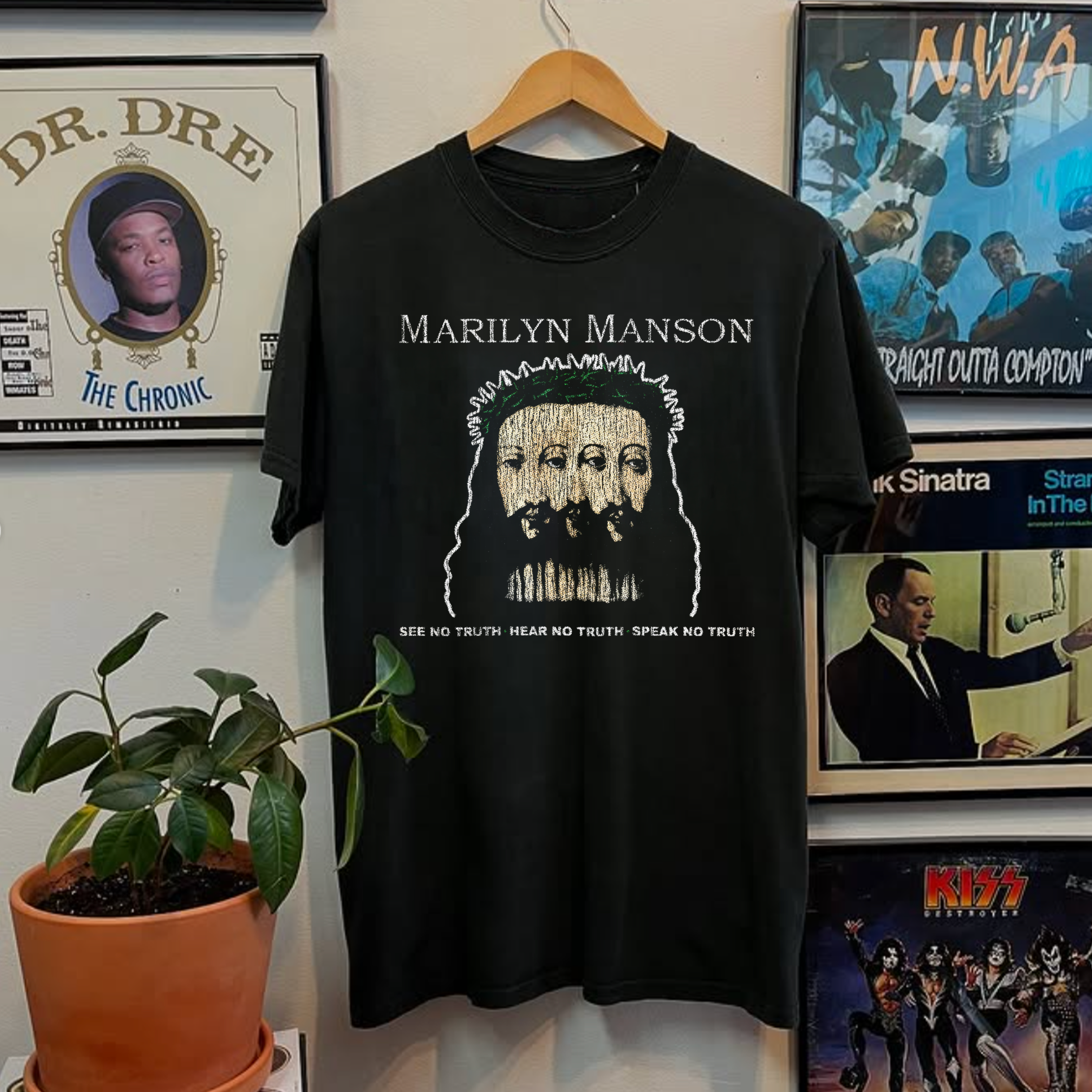 Manson BeLIEve Washed Black Tee – Strike Anywhere Vintage
