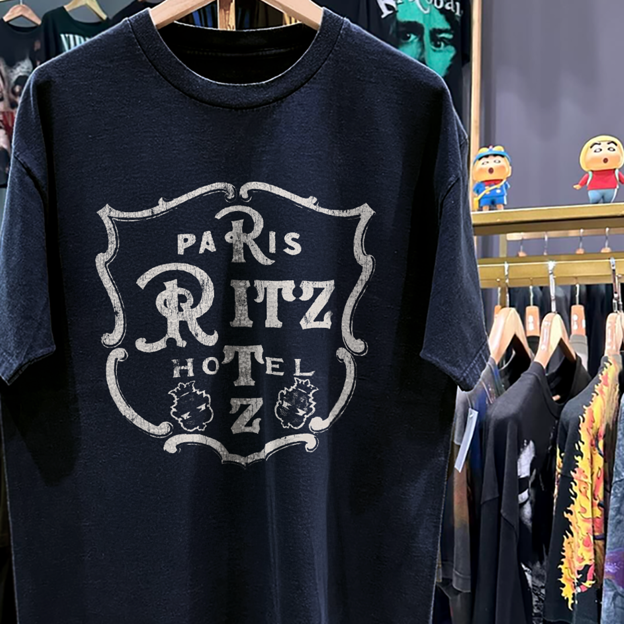 90s Ritz Paris Ultra Rare Washed Blue T-Shirt – Strike Anywhere Vintage